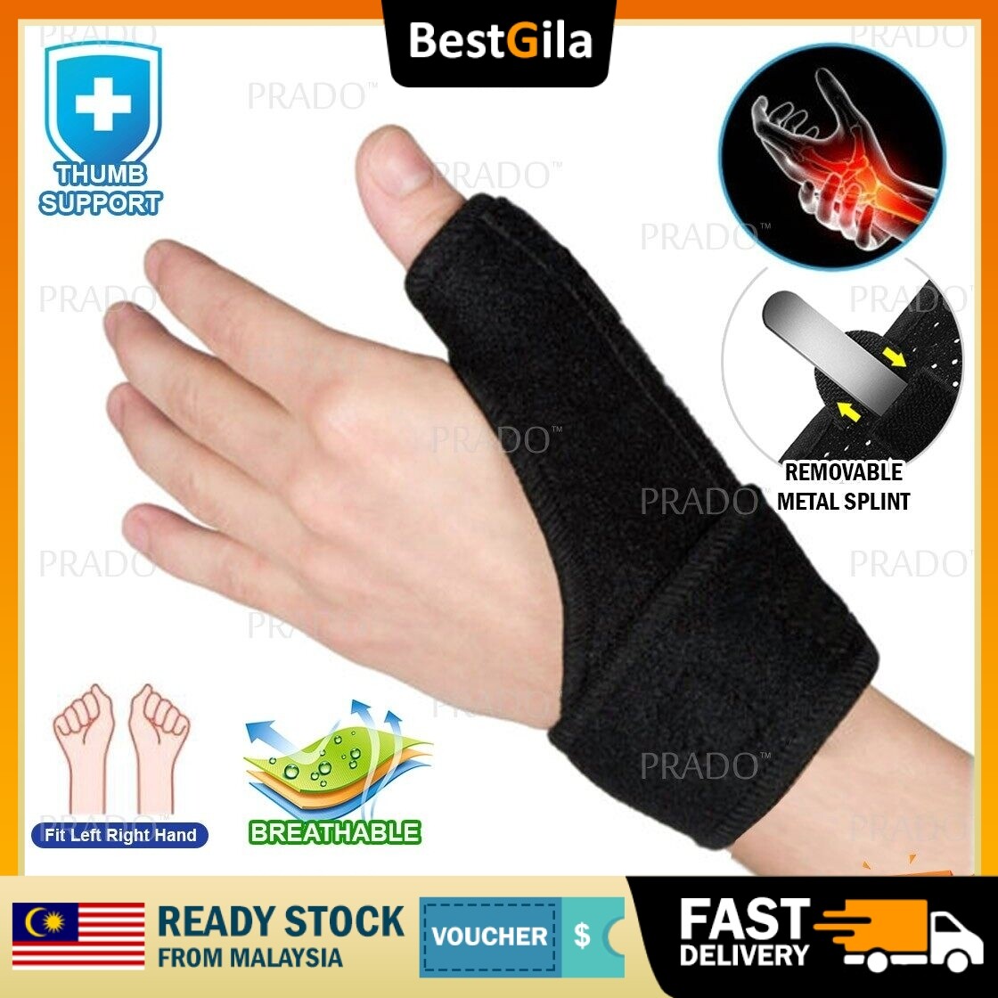 BestGila Malaysia Medical Thumb Spica Splint Brace Hand Wrist Support ...
