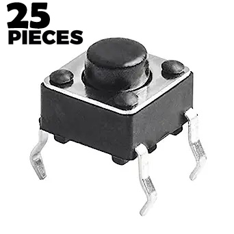 25PCS | 4Pin Round Momentary Tactile Tact Push Button Switch for PCB ...