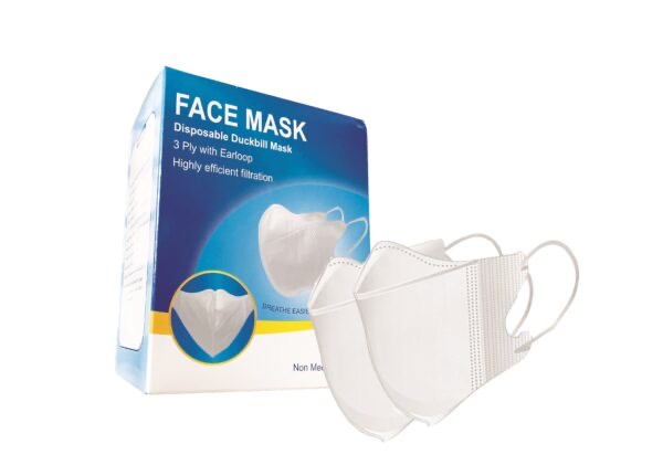 Duckbill Face Mask 3 Layers Disposable Earloop Unisex Black & White ...