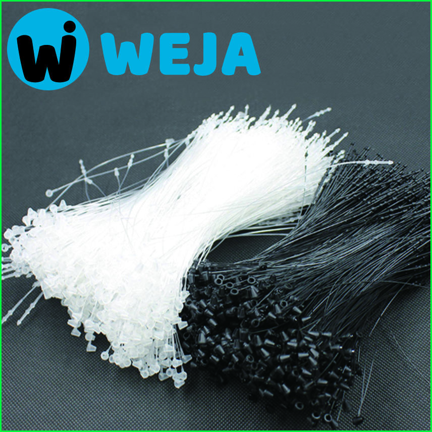 【WEJA】100pcs White Loop Locks fasten rope Clothes Price label Tagging ...