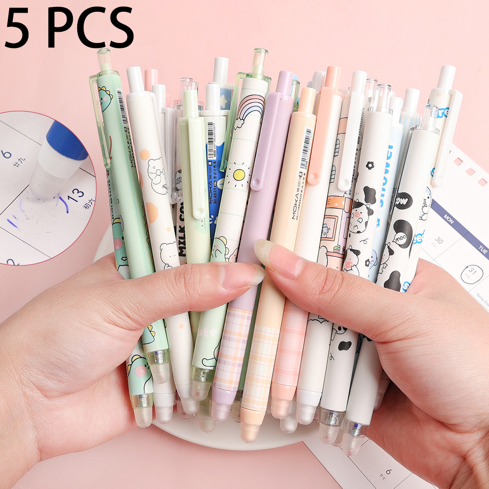 1/5/10Pcs 0.5Mm Erasable Gel Pen Cartoon Press Writing Pens School ...