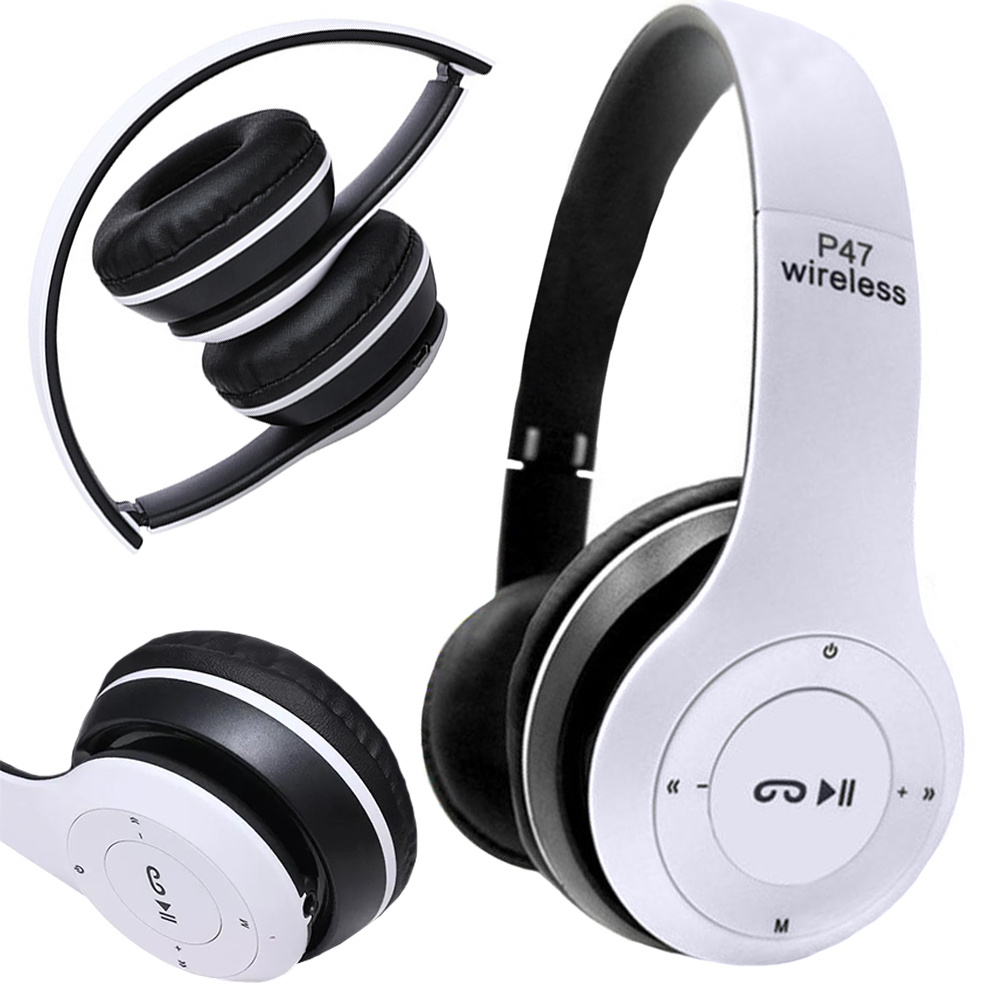 Buy White Wireless Headphones, P47 Bluetooth Over Ear Foldable H