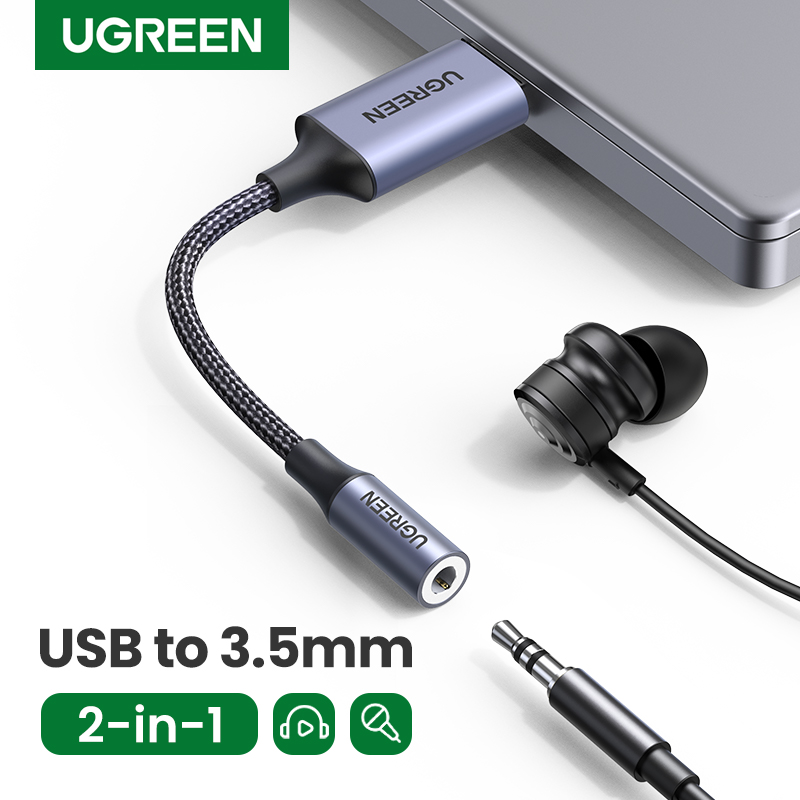 UGREEN USB to 3.5mm Audio Jack, USB A Sound Card Adapter Support Mic ...