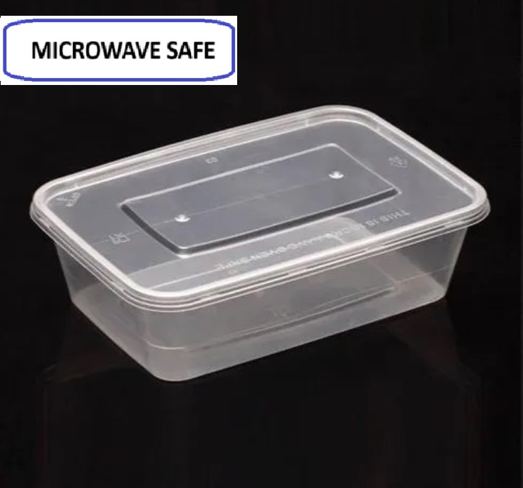 10 Pcs Transparent / Black PP5 Plastic Food Container | Disposable ...
