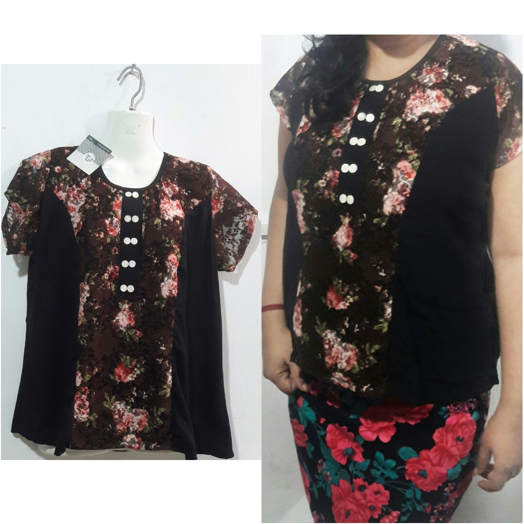 Ladies Blouse Lace And Viscose Fabric | Daraz.lk