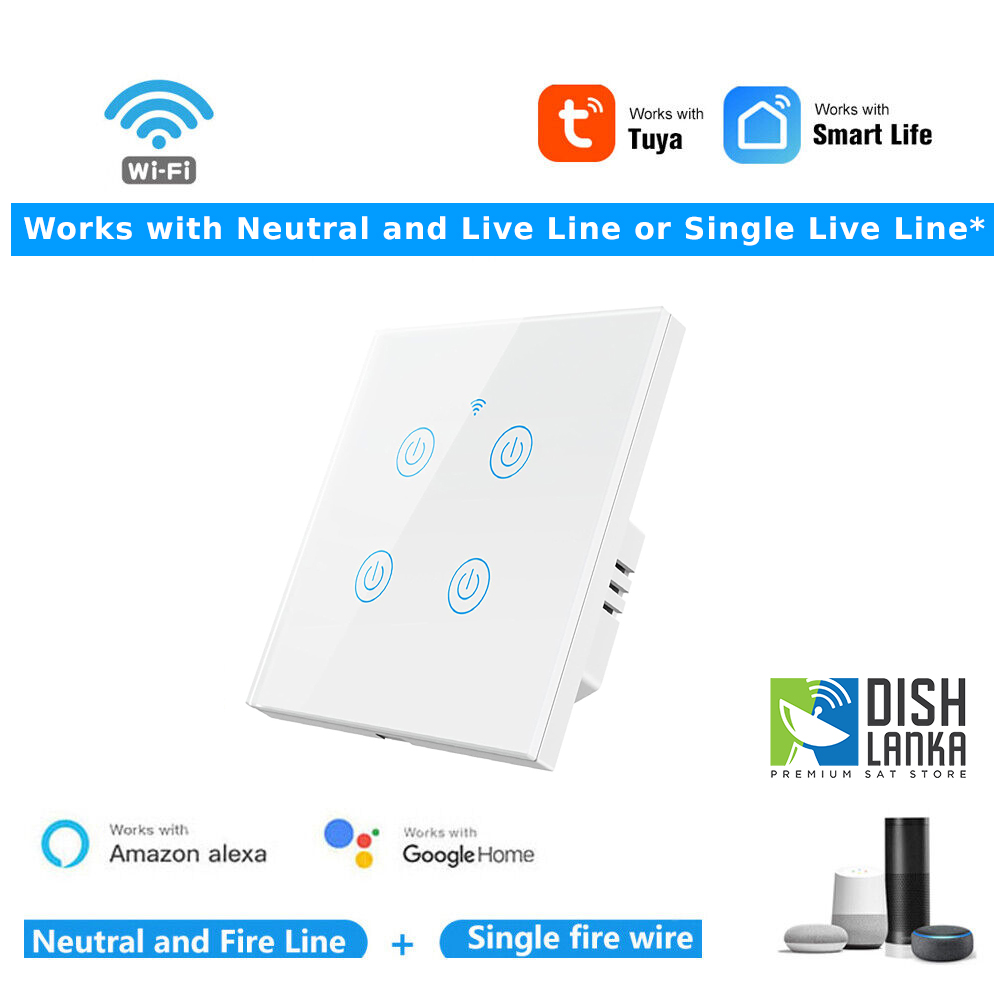 1 2 3 4 gang RF433+WIFI Smart Switch Touch 220V Remote LED Light Tuya Wall Switch and Socket ...