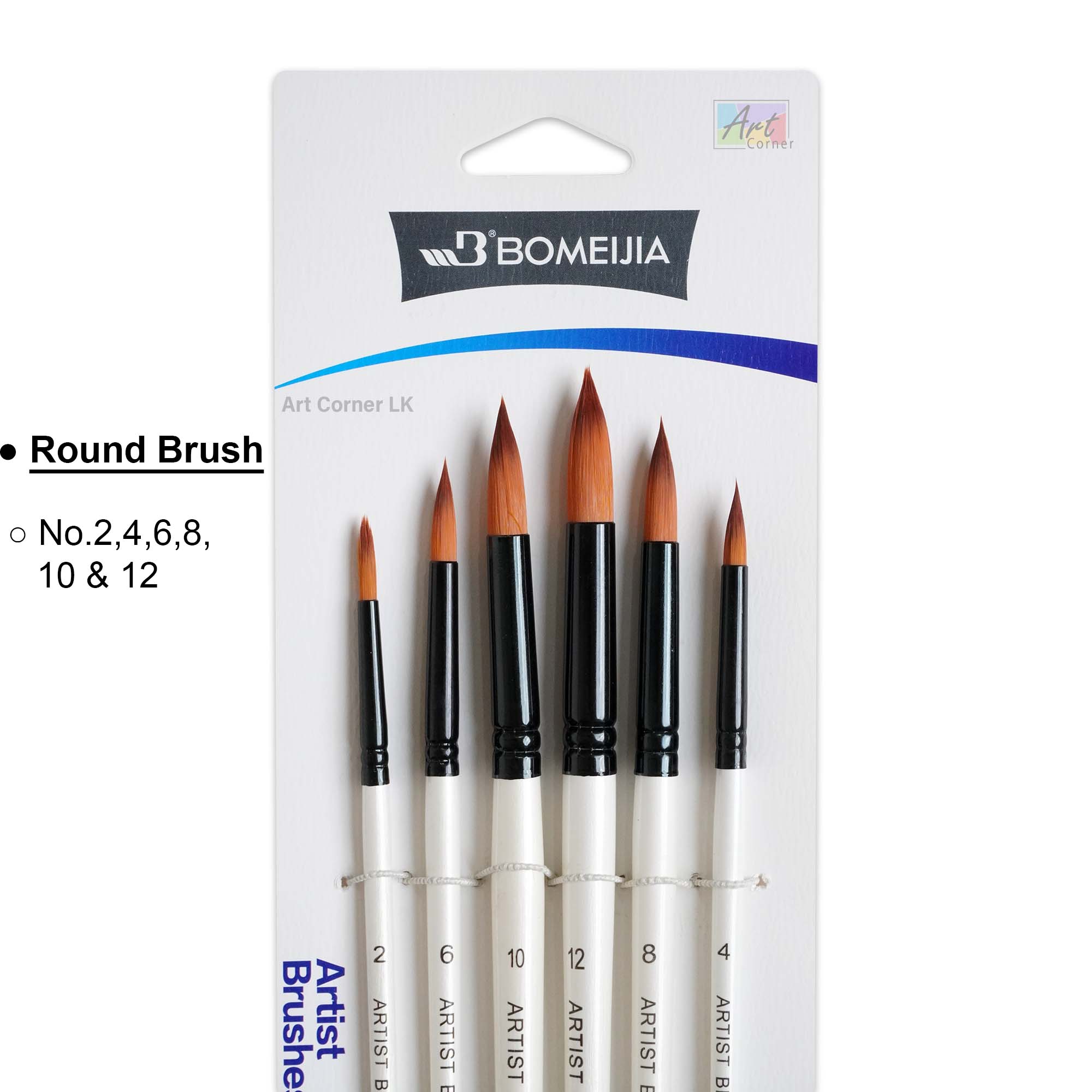 Bomeijia Artist Paint Brush Pinsel Set 6 Pieces (Round) White | Daraz.lk