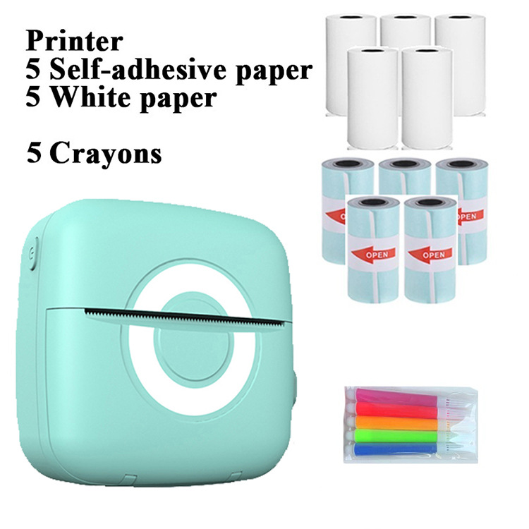 Small Portable Wire-le-ss Thermal Photo Printer Pocket Student Mini ...