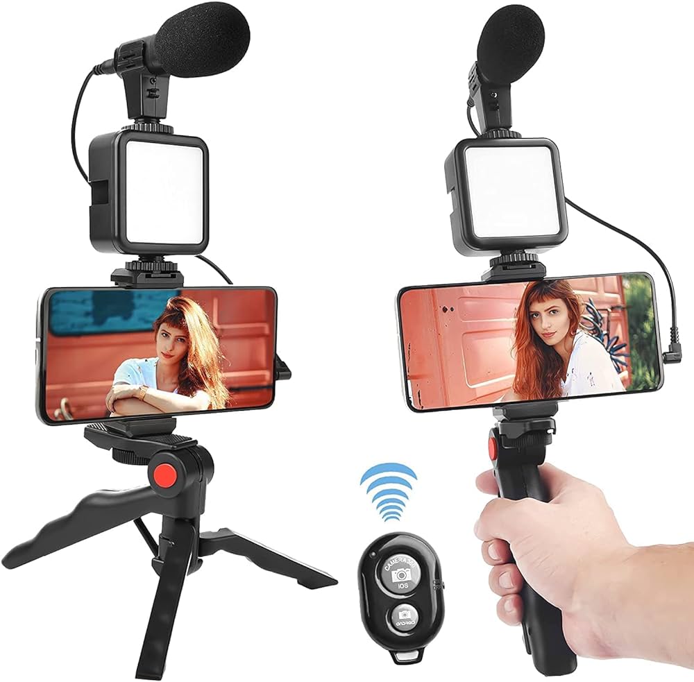 AY-49 Video Making Vlog Kit - Tripod, Microphone and Light for Live Broadcast | YouTube | TikTok ...