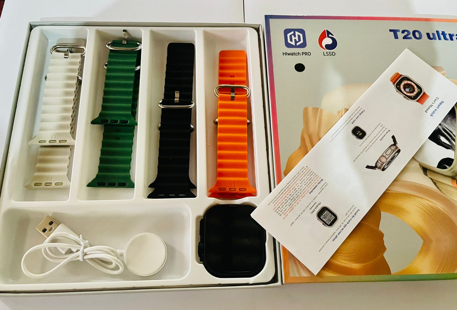 T20ultra2 smart watch big screen 2.2 (Four colors with four stripes ...