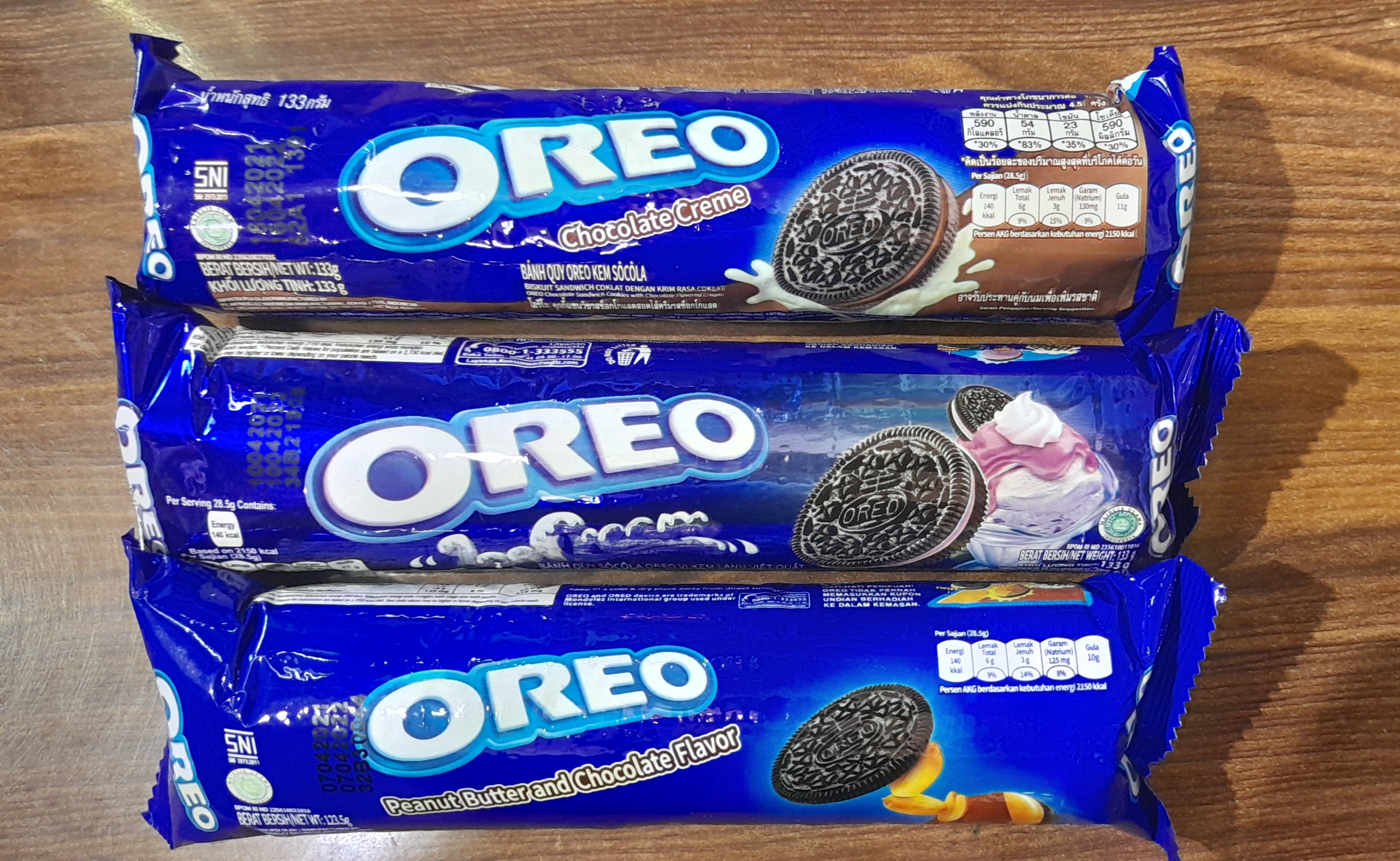 Oreo Biscuits Cookies Combo Pack 3Pcs (Chocolate119g/Peanut Butter and ...