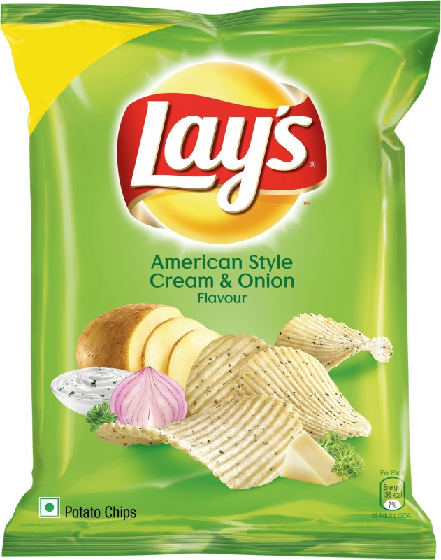 Lays Potato Chips - American Style Cream and Onion Flavour - 27 g - 03 ...