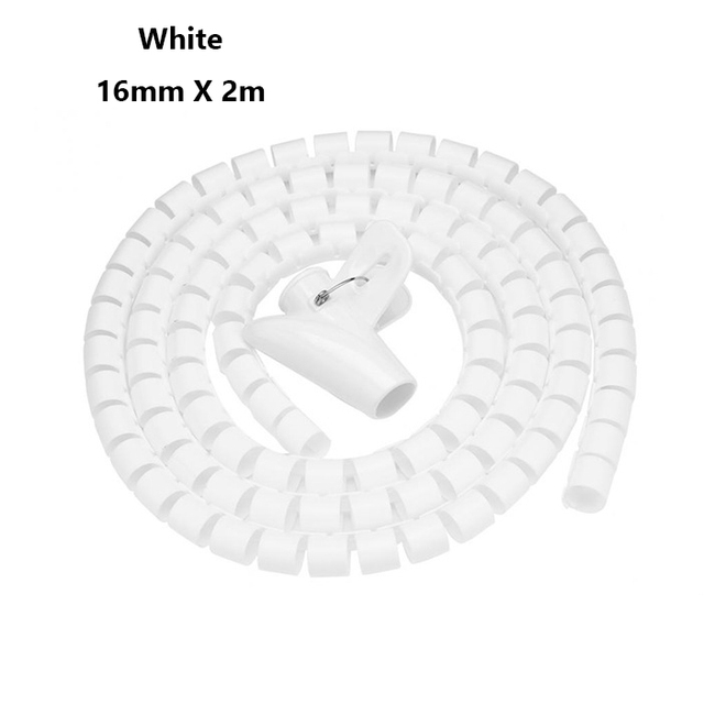 Flexible Spiral Cable Organizer 2m 10-22mm Pc Cable Protector ...