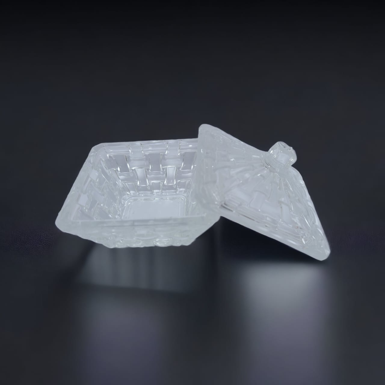 Glass Candy Tray With Lid, Clear Crystal Storage Jar, Fruit Tray ...