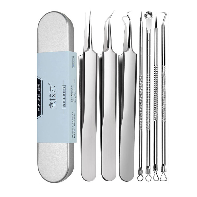 7-Piece Acne Removal Tool Set with Blackhead Extractor, Pimple Pin, and ...