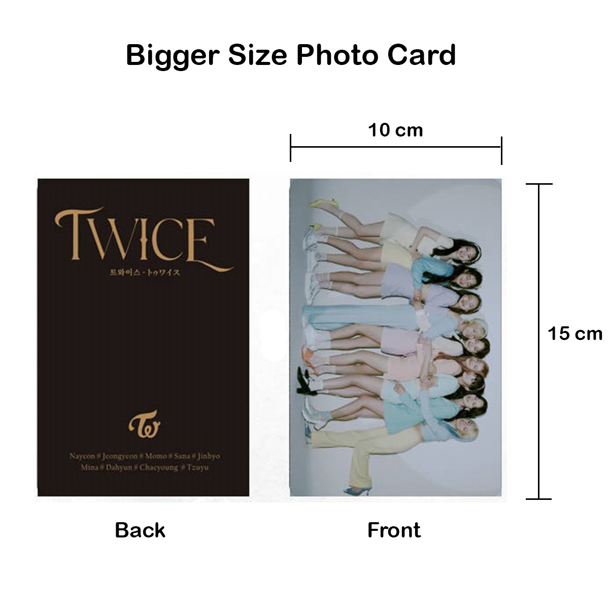 5 Pcs TWICE 15cm x 10cm Big Size Photo Cards Double Side Printed ...