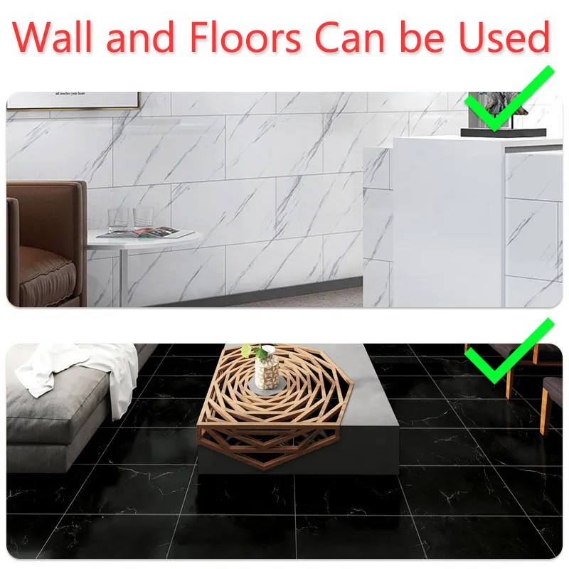 Wall Sticker Thick Self Adhesive Tiles Floor Stickers Marble Bathroom ...