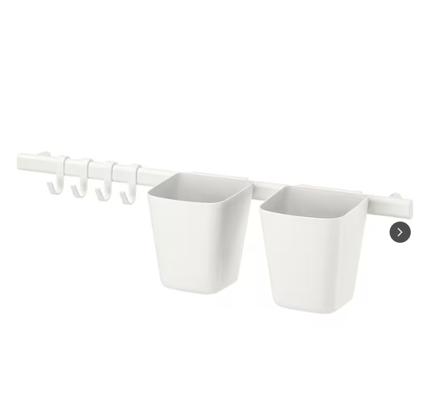 IKEA SUNNERSTA Rail with 4 Hooks and 2 Containers, White | Daraz.lk