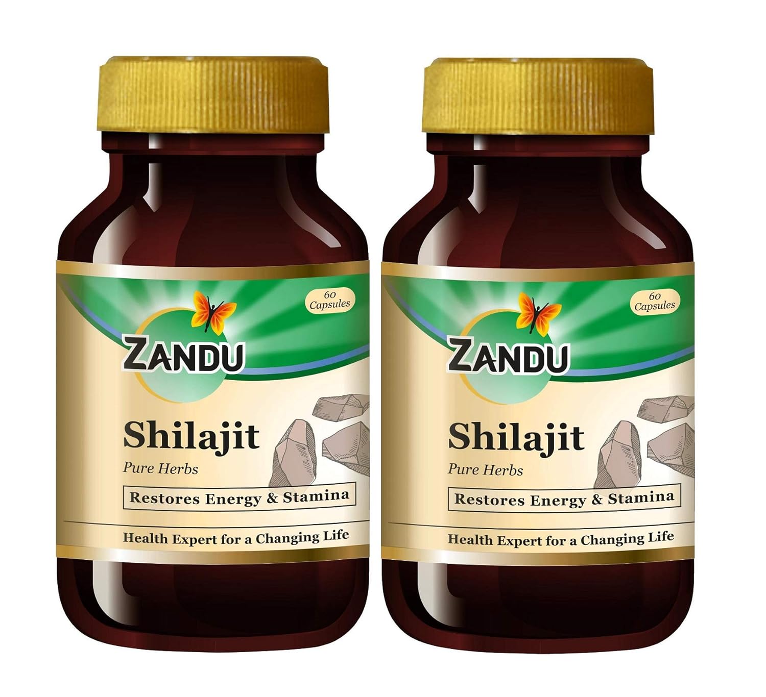 Zandu Shilajit Capsule, 60 capsules x Po2, Original and Pure Himalayan ...