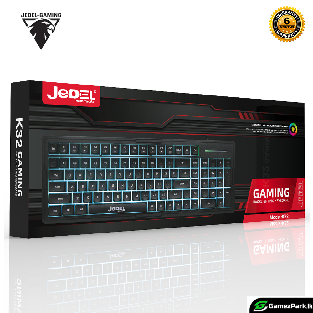 Original JEDEL K32 RGB Gaming Wired Mechanical Feeling Gaming Keyboard ...