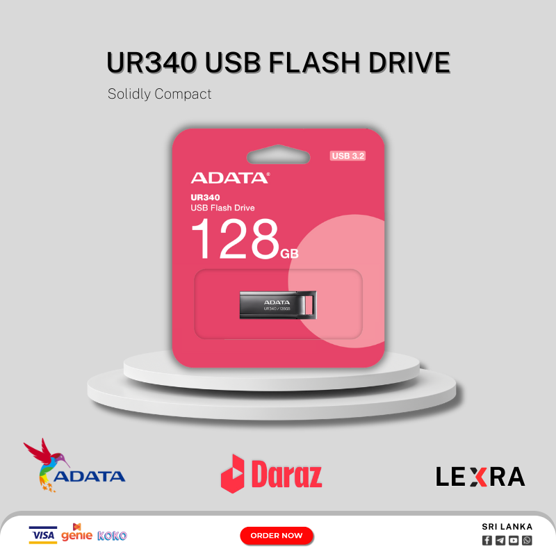 ADATA UR340 USB FLASH DRIVE | USB 3.2 GEN 1 | METAL MIRROR FINISH ...