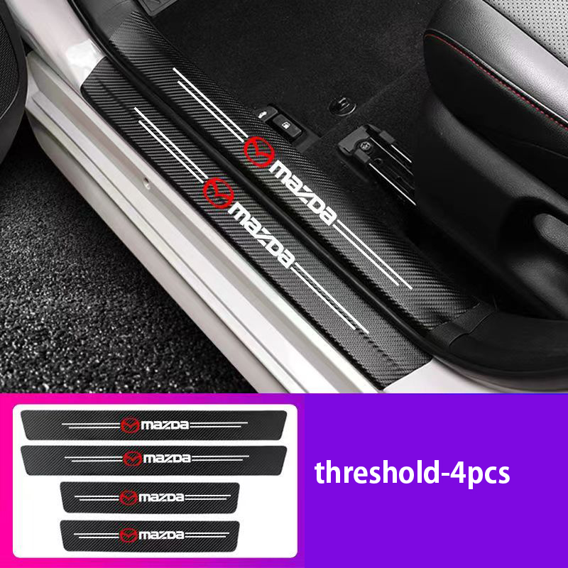 Carbon Fiber leather Threshold Protection Sticker Car Door Threshold ...