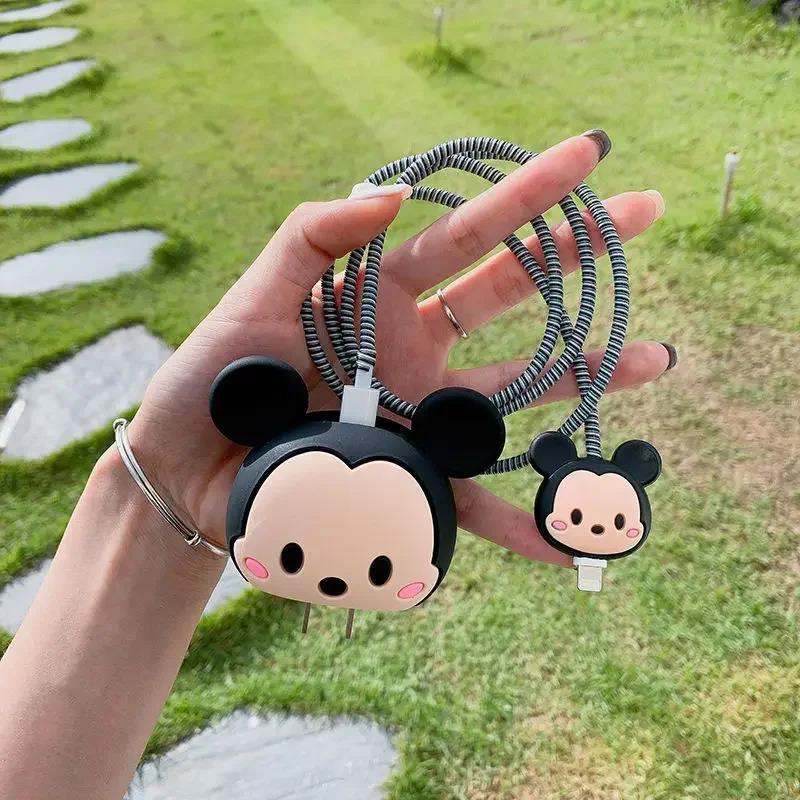 4Pcs/Set Cute 3D Cartoon Set Cable Protector for iPhone / iPad 18W/20W ...