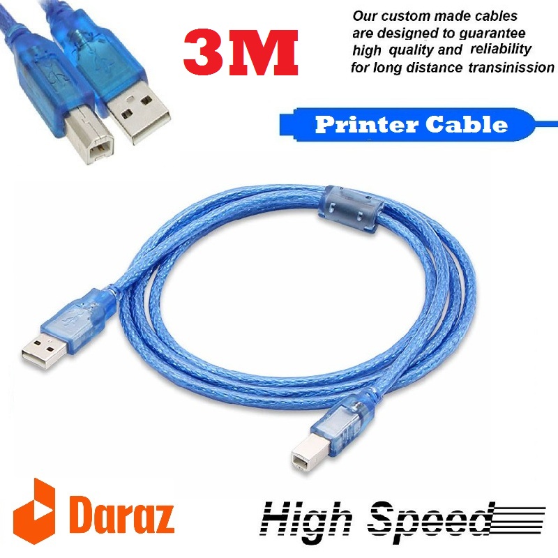 (1.5M / 3M / 5M / 10M) High Speed Transparent USB Printer Cable Type A ...