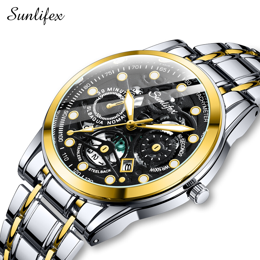 【ThinkWay】 Men Watch Display Quartz Stainless Steel Strap Casual ...