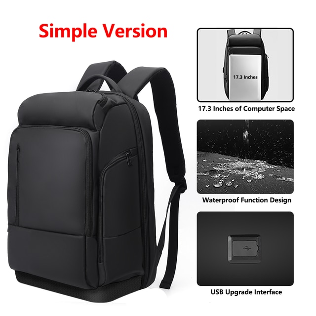 EURCOOL 17 Inch Laptop Backpack For Men Waterproof Functional with USB ...
