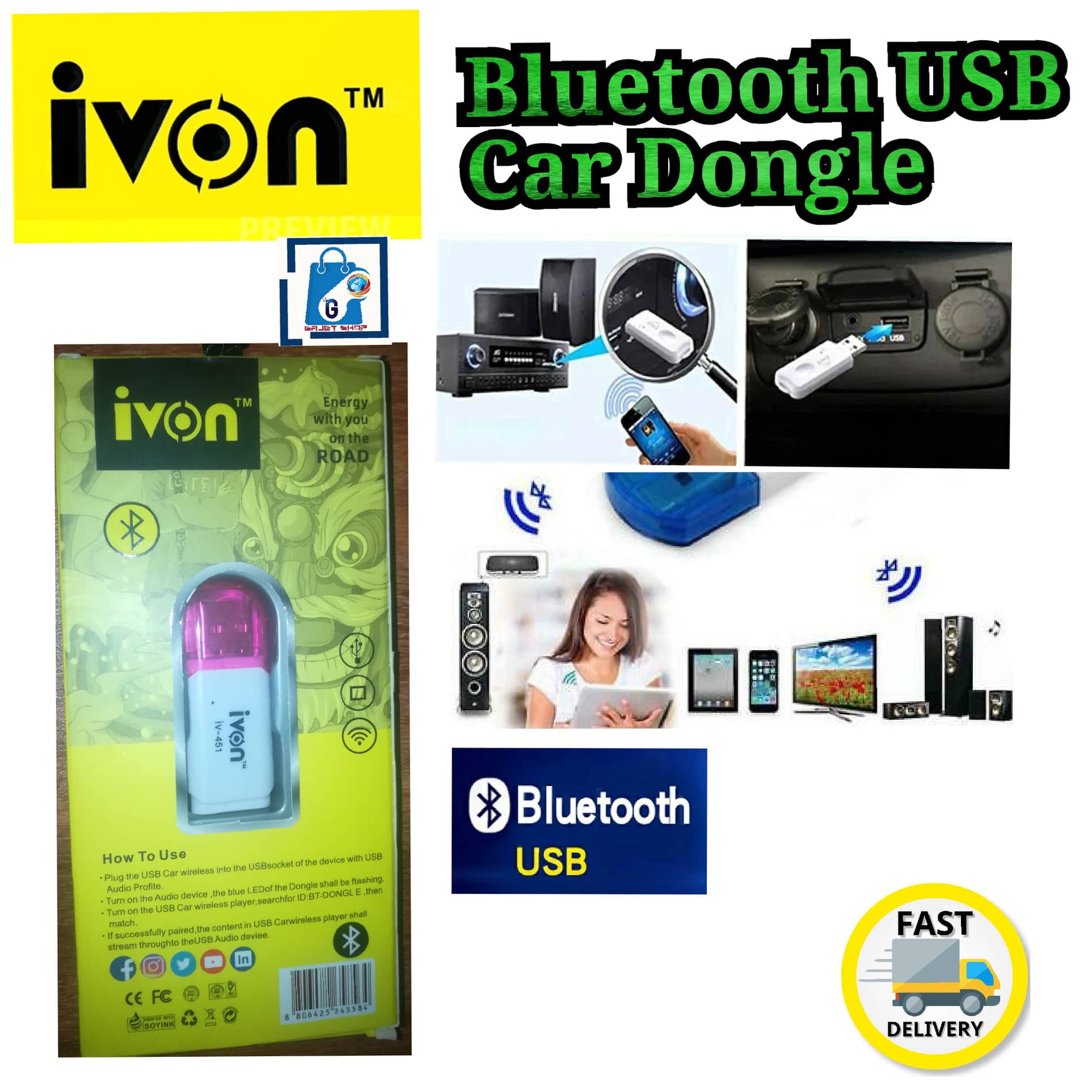 IVON USB Wireless Bluetooth Audio Music | Daraz.lk