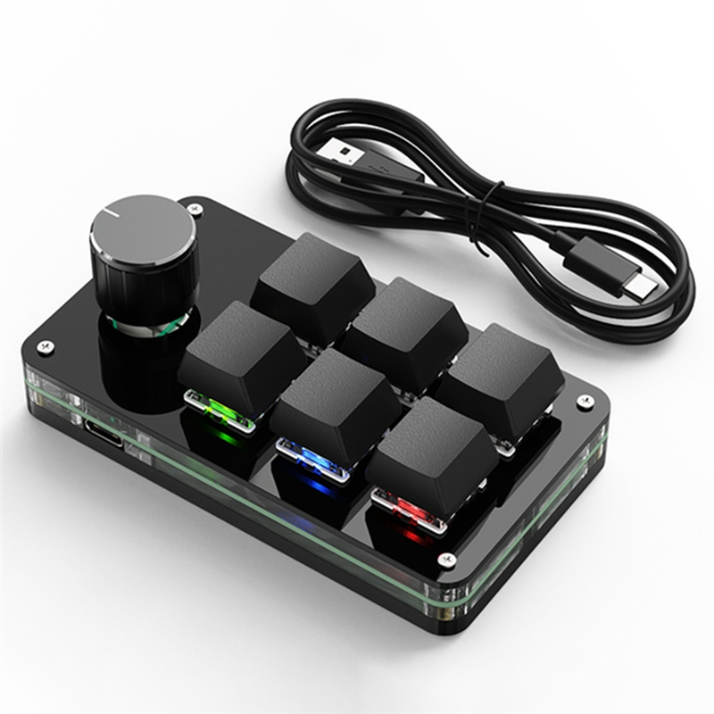 【Innovative】 Programming Macro Custom Knob Keyboard 6 Key Paste Mini ...