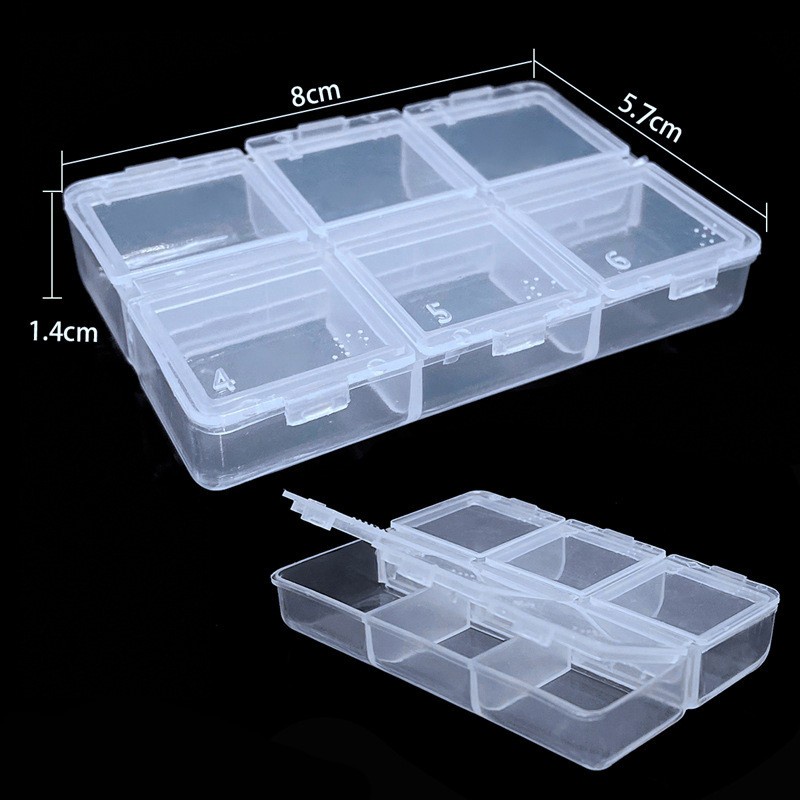 Transparent Plastic Storage Jewelry Box Compartment Adjustable ...