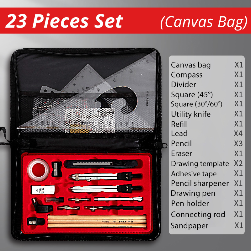 KankongAgu Professional Geometry Drawing Compass Sets with Eraser Ruler ...