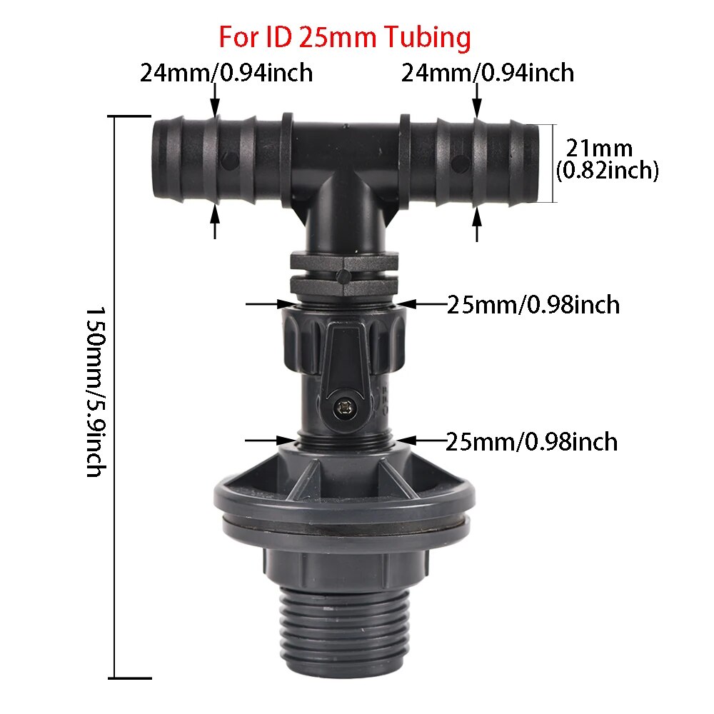 Bulkhead Fitting 1/2 3/4 Inch PVC Spigot Rain Barrel Faucet Valve Kit ...