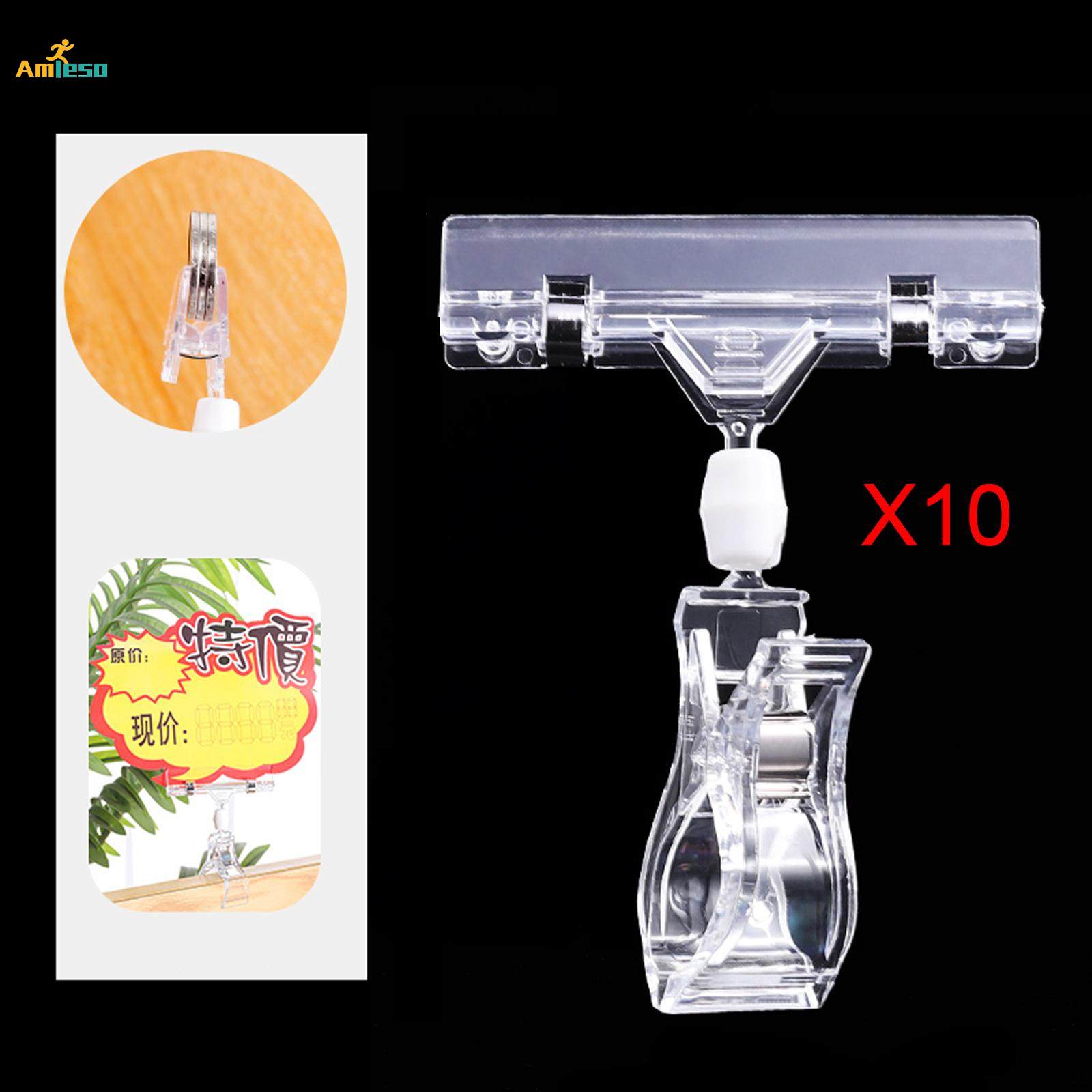 Clamp Sign Holder Hard Card Sleeves Transparent Sign Clips Holders for ...