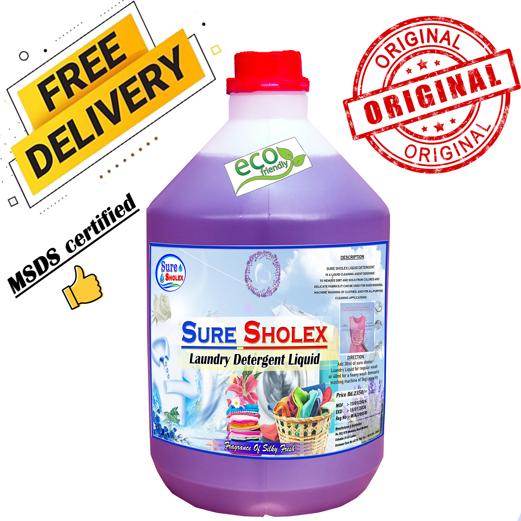 Cloth Washing Detergent Laundry Liquid 4L (MSDS Certified) | Daraz.lk