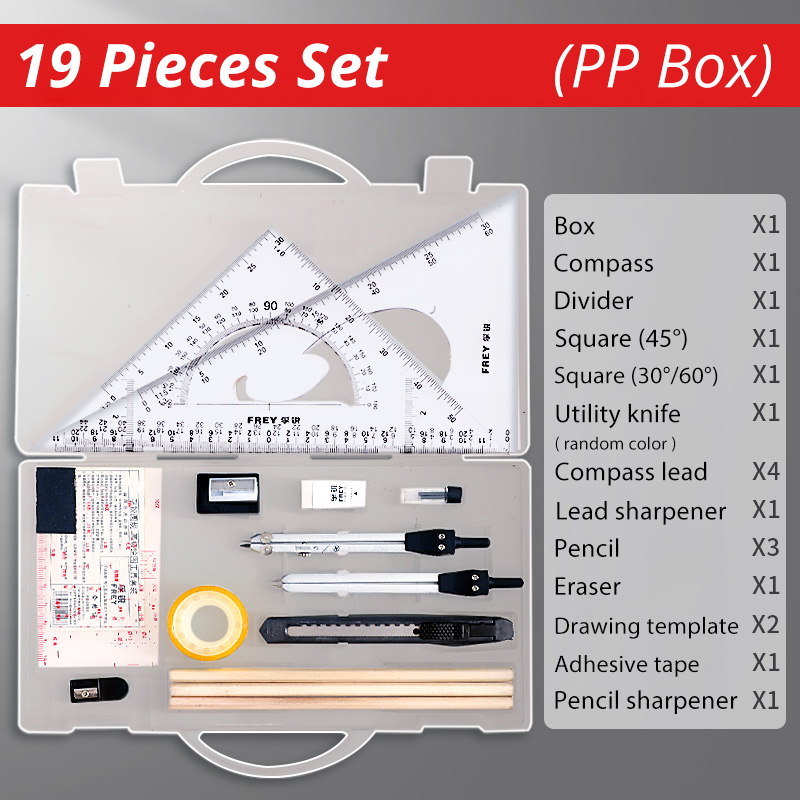 KankongAgu Professional Geometry Drawing Compass Sets with Eraser Ruler ...
