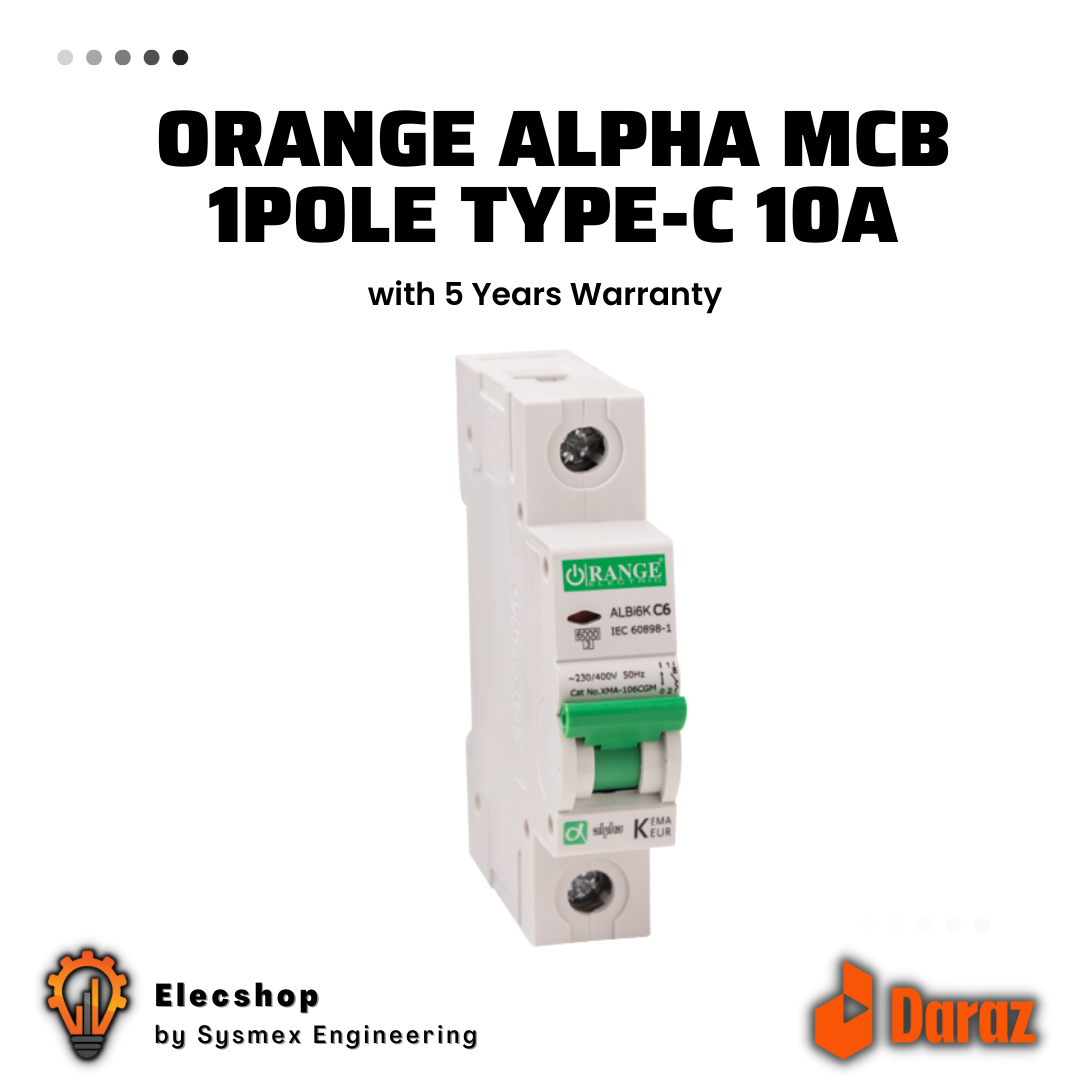 10A Alpha 1 Pole 230/400V MCB Breaker Orange| 5 Years Warranty | Orange ...