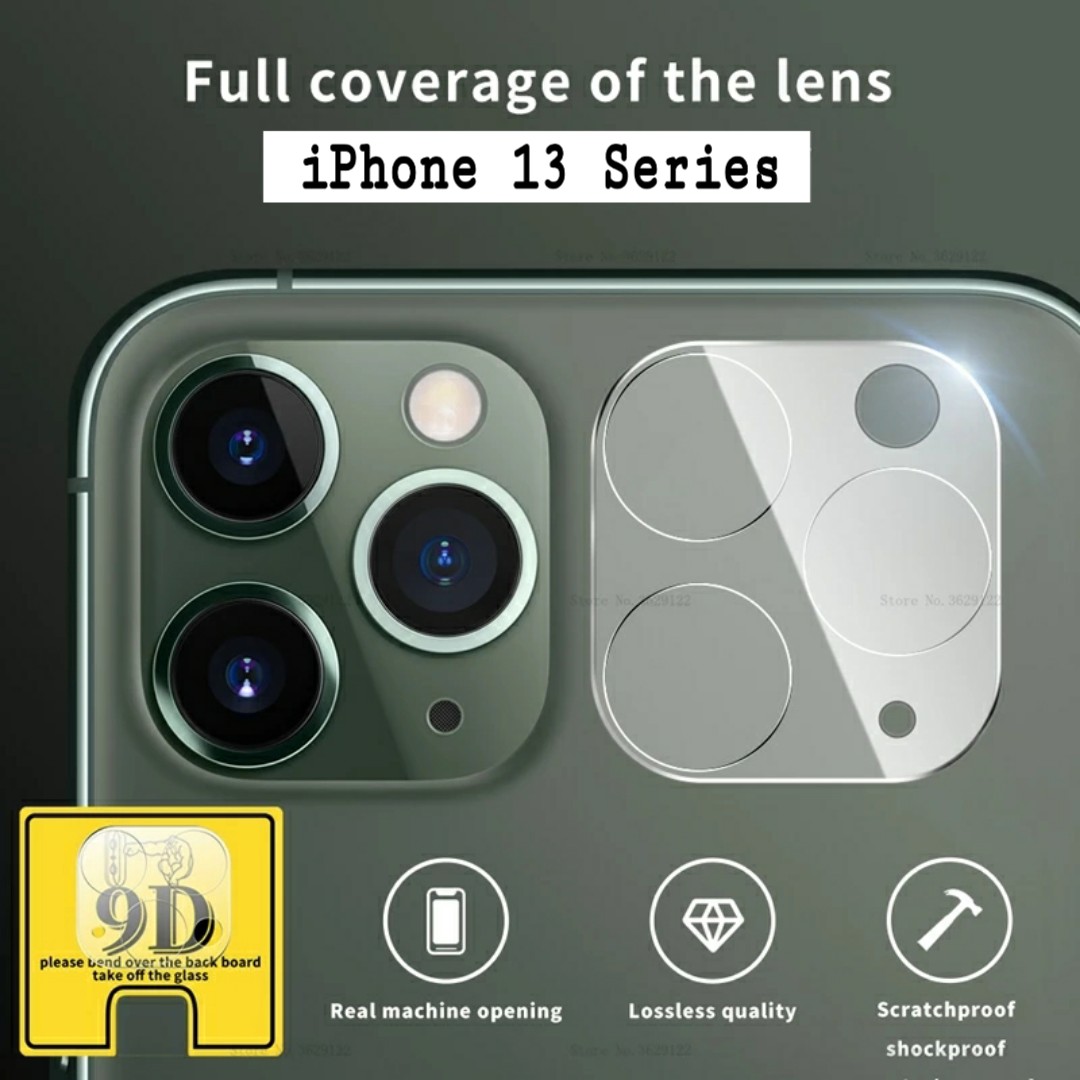 13/ 13 Pro/ 13 Pro Max & 13 Mini 9D Camera Tempered Glass - Full Back ...