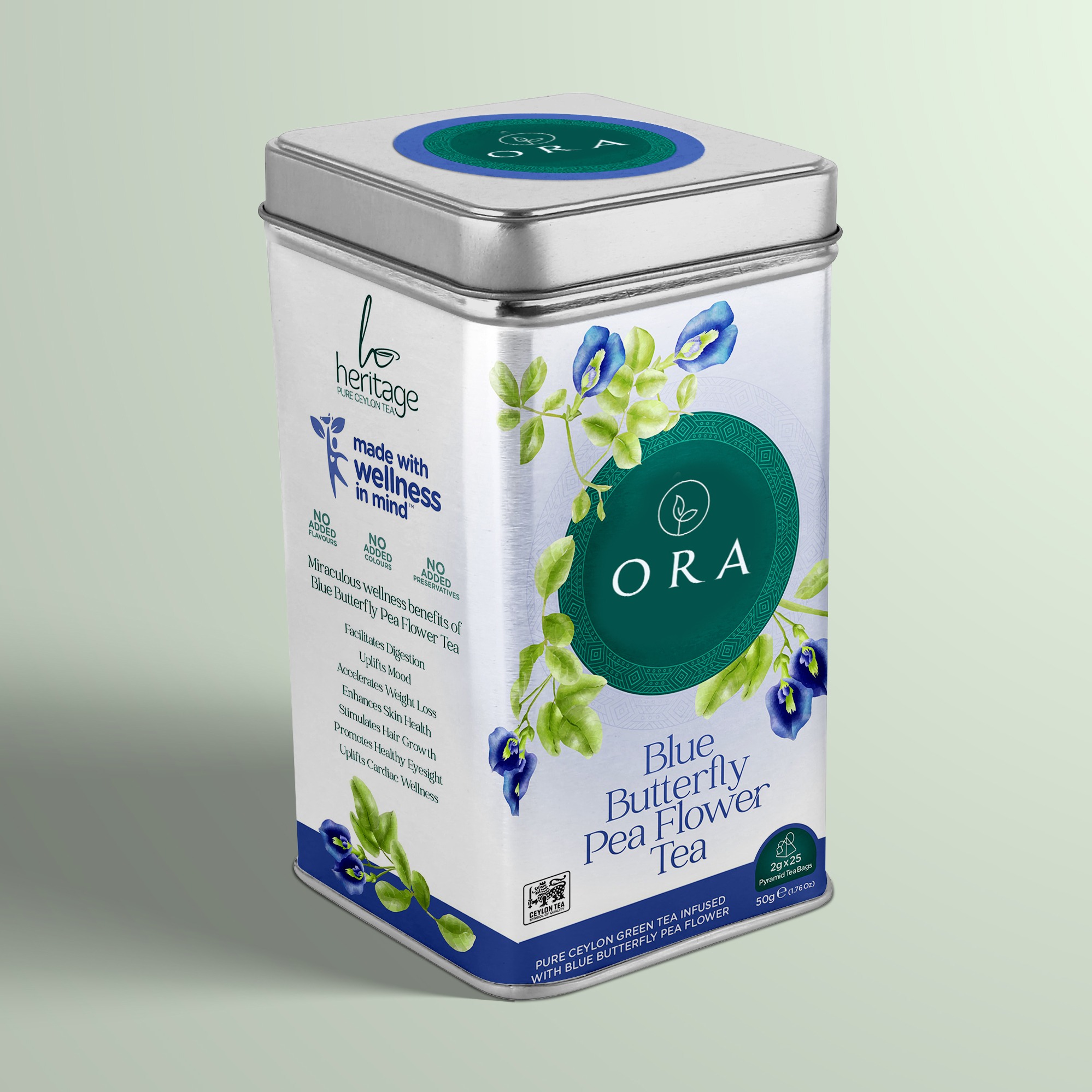 ORA Blue Butterfly Pea Flower Tea | Herbal Tea | Pure Ceylon Tea ...