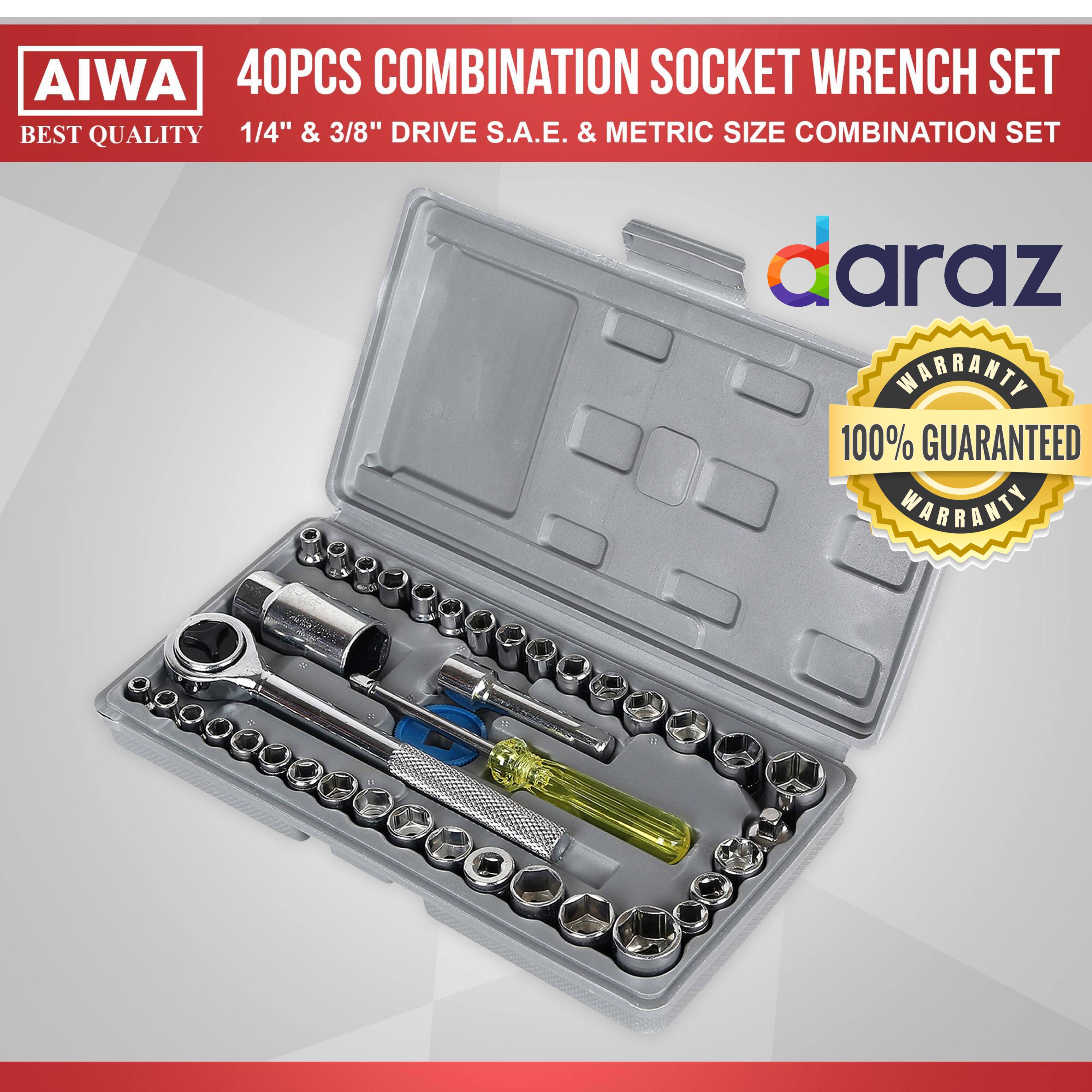 Aiwa 40 Pc Socket Wrench and Tool Kit Set + WARRANTY | Daraz.lk