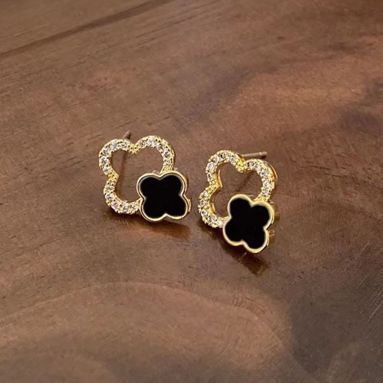 Gold Four leaf Clover Earrings for Girls Fashion Women's Drop Earrings ...