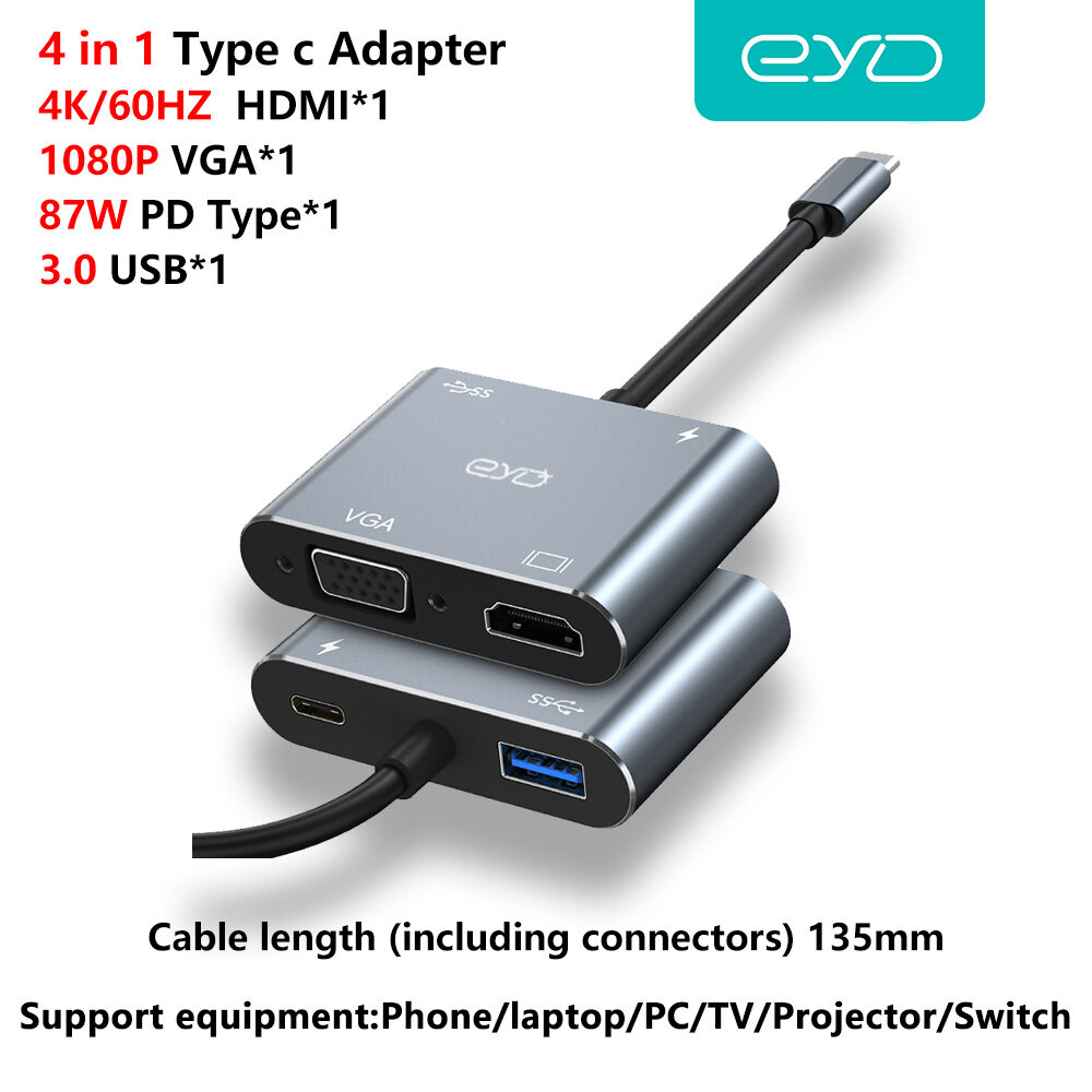 EYD 4 in 1 USB 3.0 Port HUB Extension Multiple 4 Port HUB with Micro ...