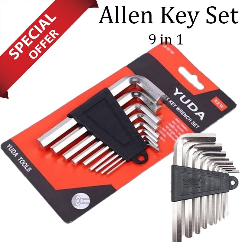 Hex Key Wrench Set Allen Key Set 9 Pcs Allen Wrench Metric Wrench Inch ...