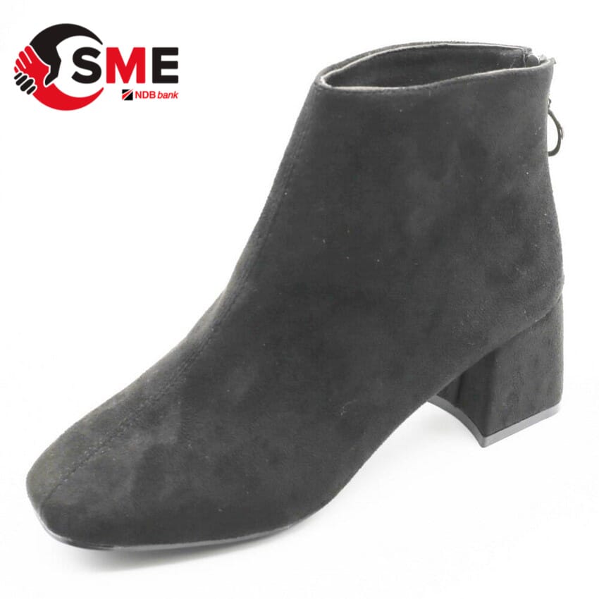 Women's Velvet Boot With Back Zip - Black | Daraz.lk