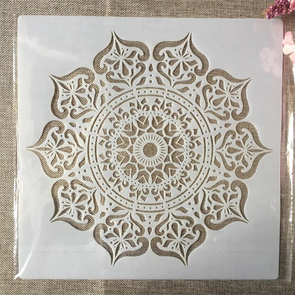 Maoxia 30*30cm Mandala Geometry Taiji DIY Layering Stencils Wall ...