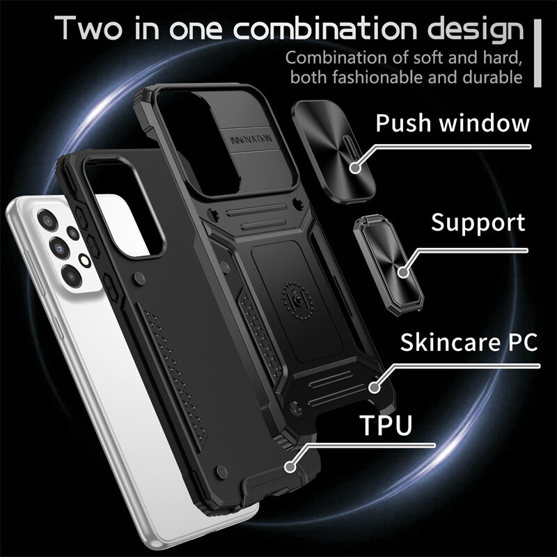 Case for Samsung Galaxy A33 5G with Camera Cover and Kickstand，Built-in ...