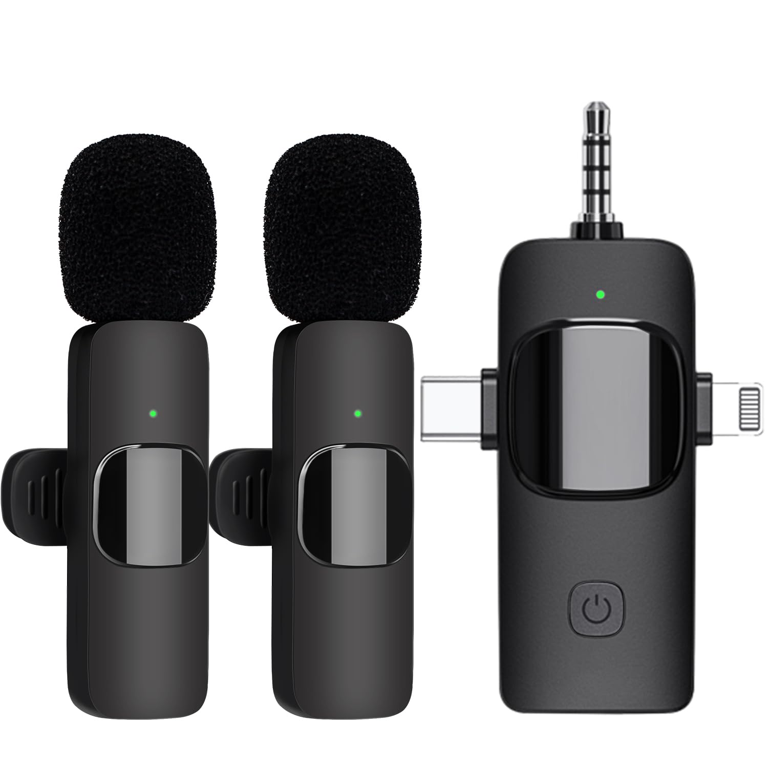 K15 Dual Wireless Microphone 3.5mm, Type C & Lightning Wireless ...