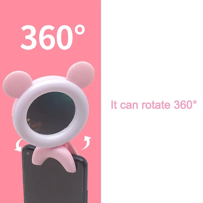 Mobile phone flash selfie ring rgb led light 3 level brightness turn ...